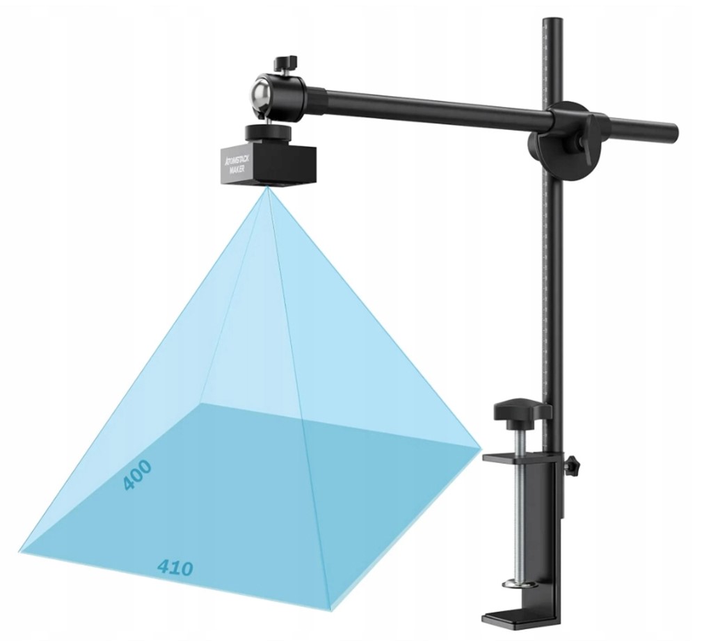 Kamera för positionering av material